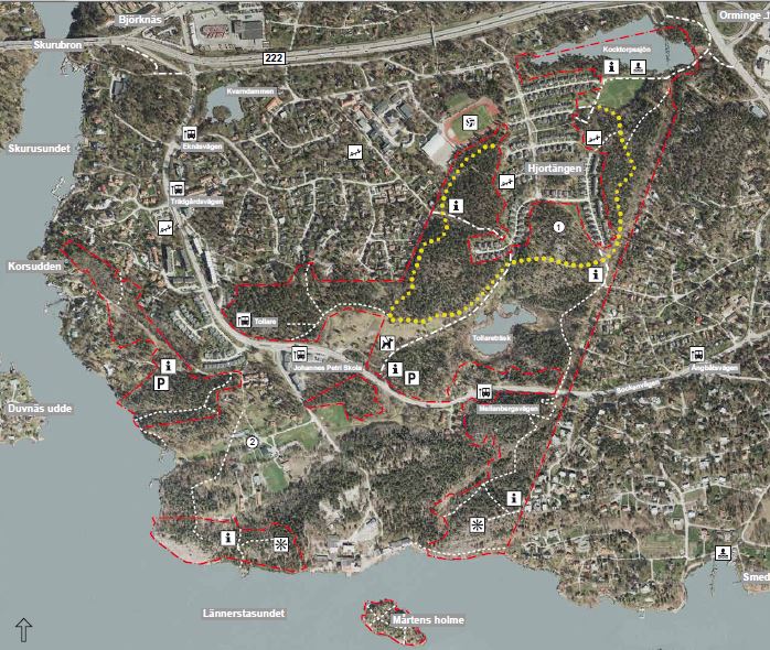 Karta över reservatet | Nacka kommun