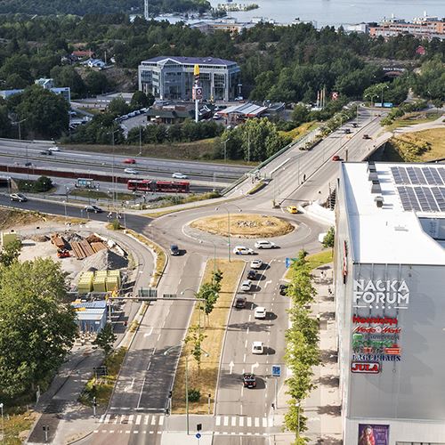 Nya resvägar i Centrala Nacka när Fyrbåksrondellen flyttas | Nacka kommun