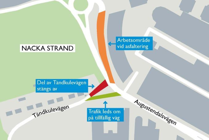 Trafikomläggning och nattarbete i Nacka strand | Nacka kommun